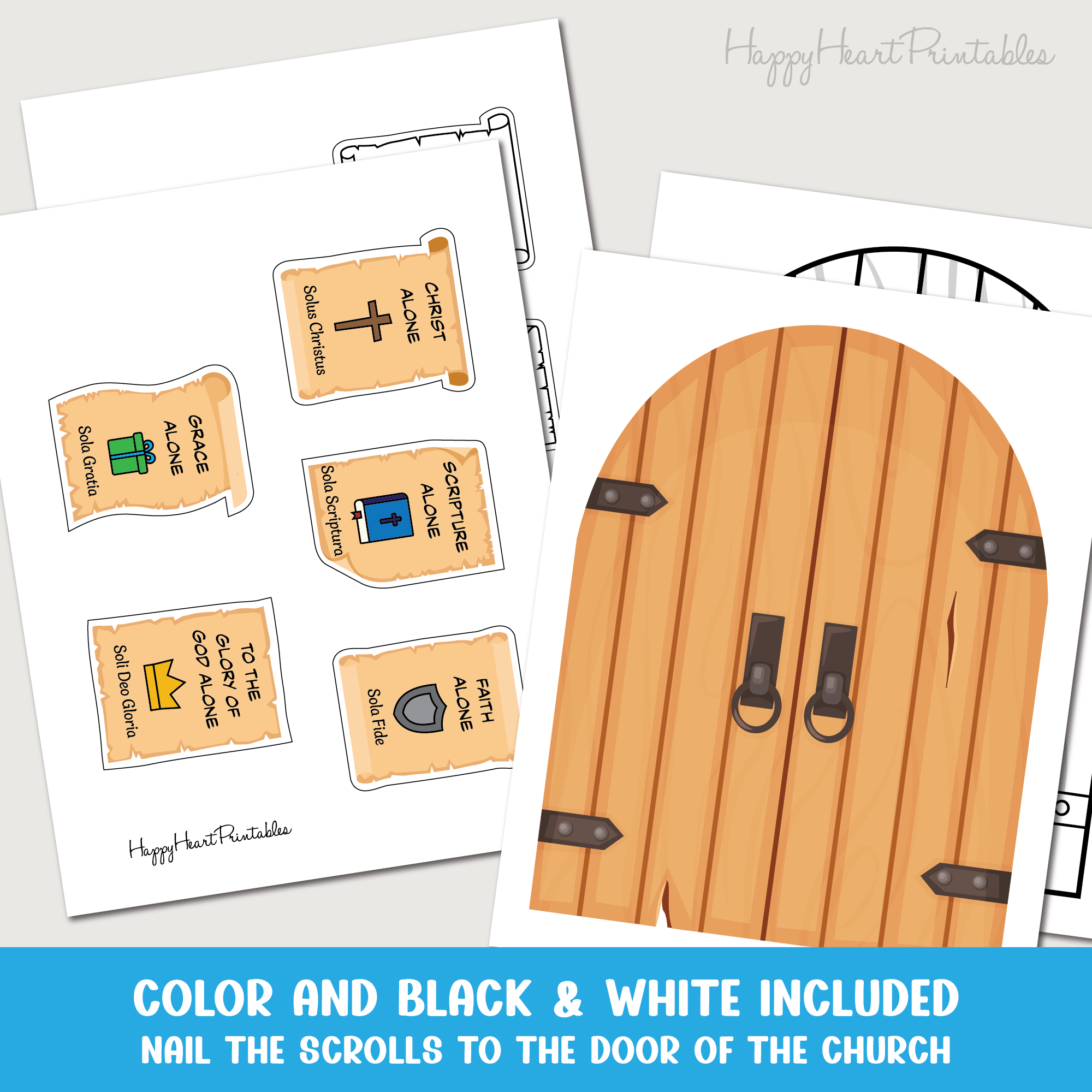 5 Solas Printable Bible Craft – Happy Heart Printables