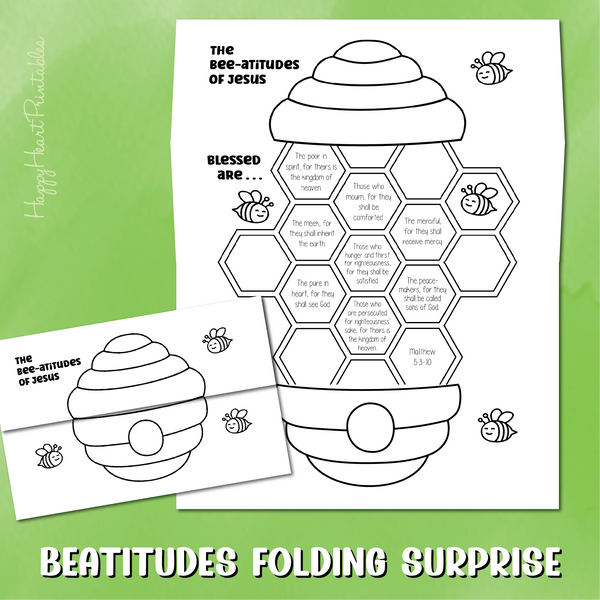 The Beatitudes Bee Hive Folding Surprise Craft – Happy Heart Printables