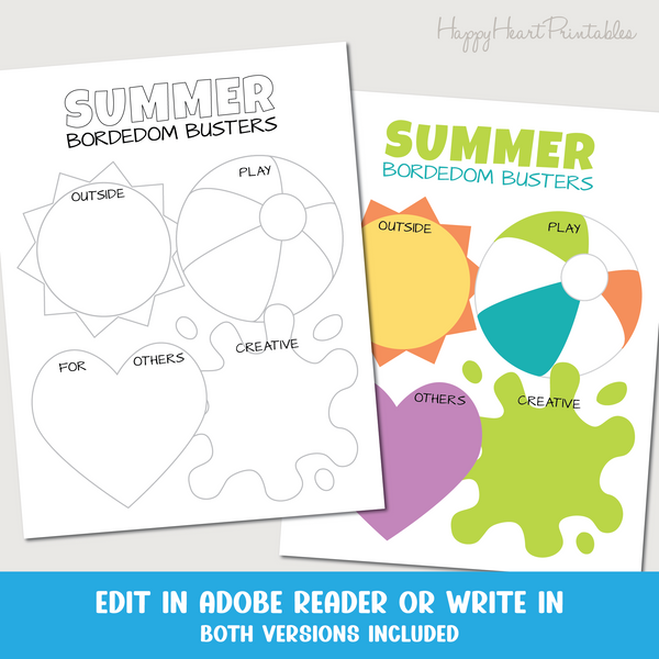 Printable Boredom Busters List – Happy Heart Printables