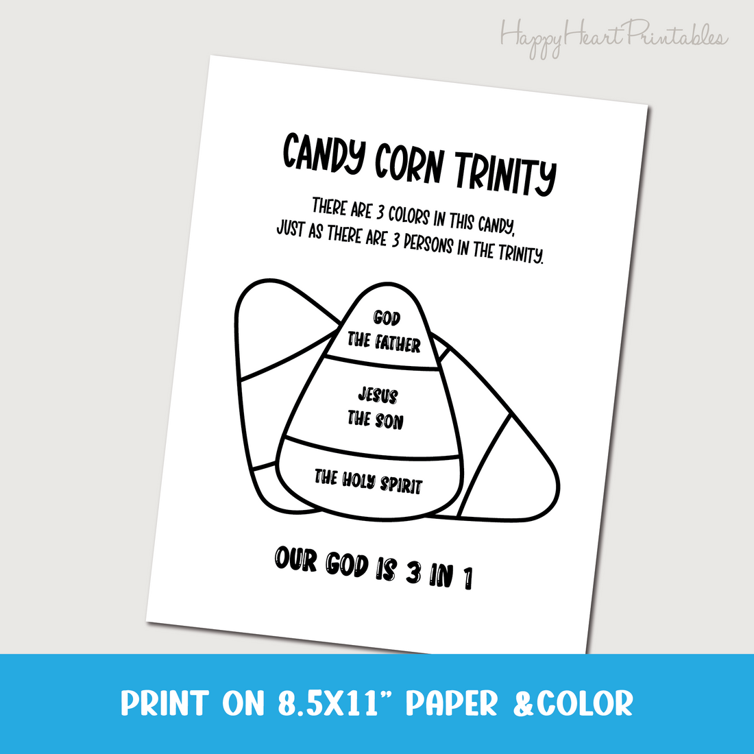 Candy Corn Trinity Coloring Page – Happy Heart Printables