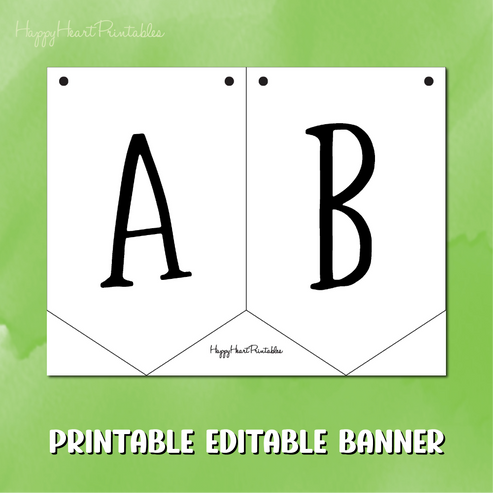 Editable Pennant Banner Pattern - Printable Banner Template – Happy ...