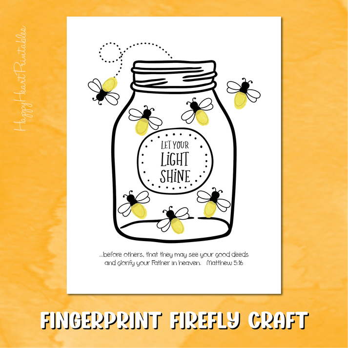 Firefly Fingerprint Bible Craft – Happy Heart Printables