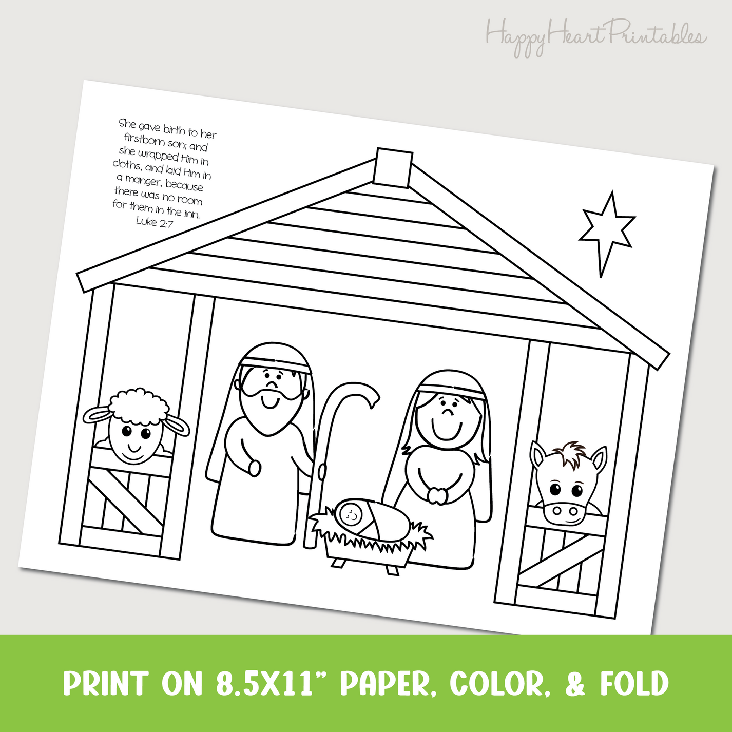 Nativity Folding Surprise Craft – Happy Heart Printables