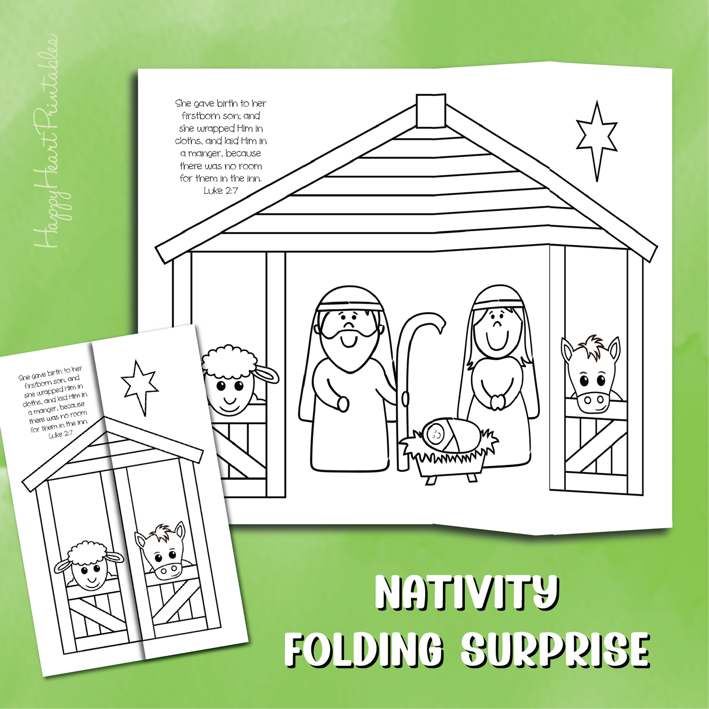 Nativity Folding Surprise Craft – Happy Heart Printables
