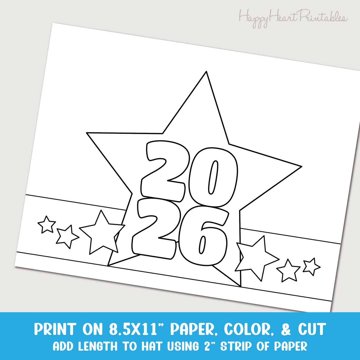New Years Eve Printable Headband Hat – Happy Heart Printables