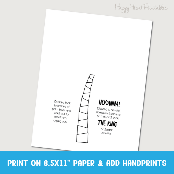 Palm Sunday Handprint Craft Printable – Happy Heart Printables