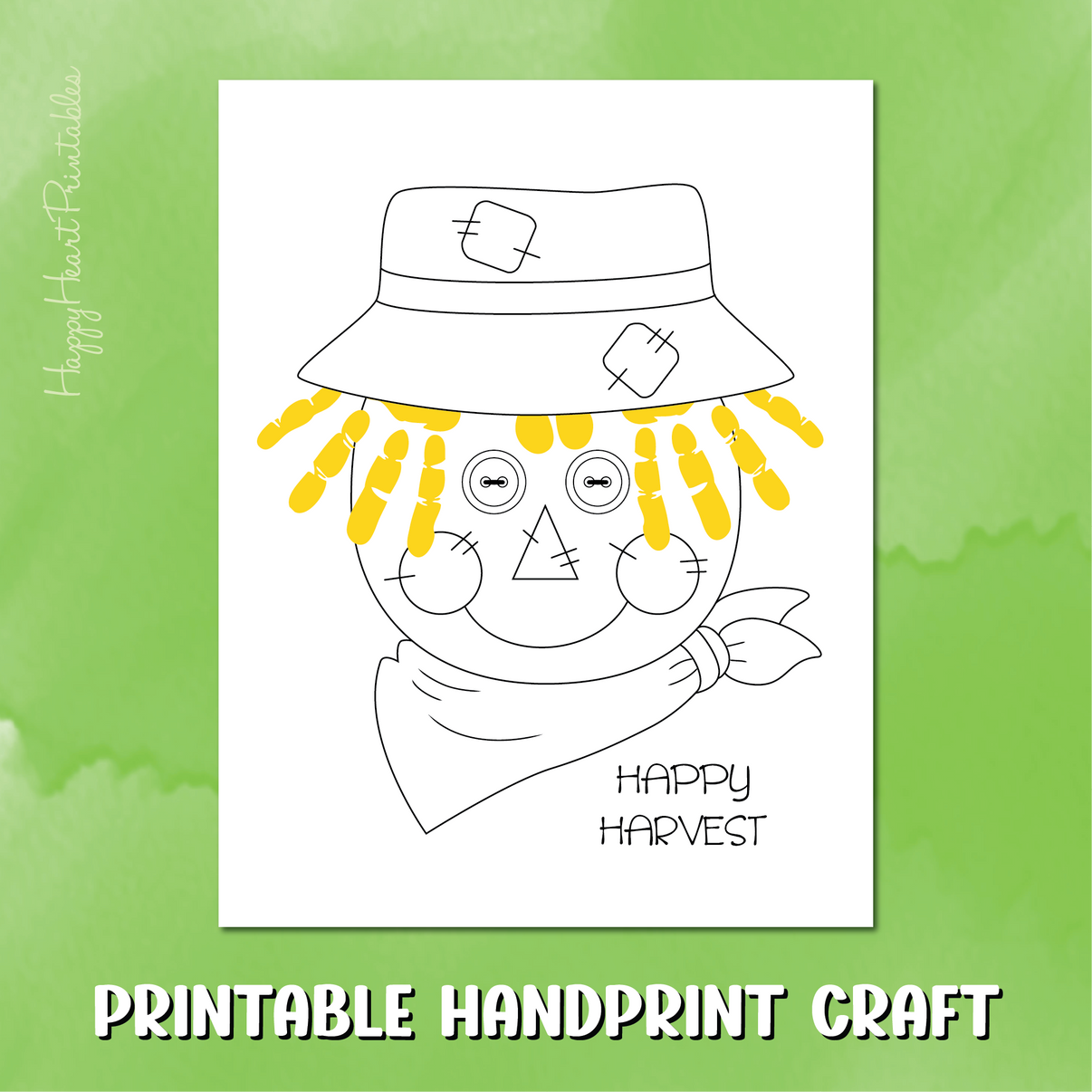 Scarecrow Handprint Craft – Happy Heart Printables
